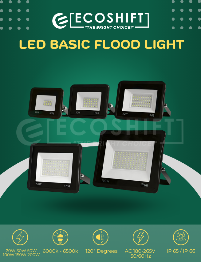 LED Basic Flood Light 20W 30W 50W 100W 150W 200W – Ecoshift Shopify