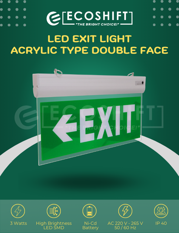 LED Exit Light Double Face Left Arrow - Buy Now – Ecoshift Shopify