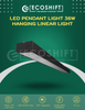LED Pendant Light 36W Black Hanging Linear Light – Ecoshift Shopify