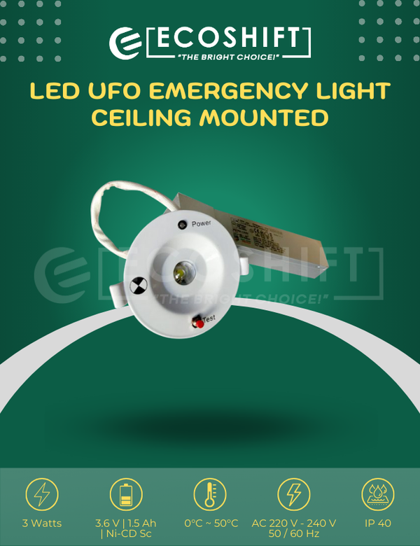 LED EMERGENCY LIGHT CEILING MOUNTED 3W DAYLIGHT – Ecoshift Shopify