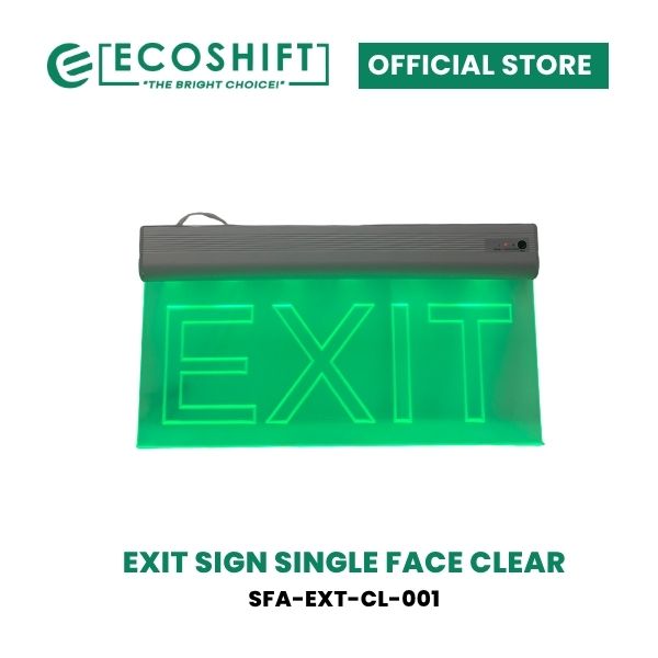 LED Exit Light Clear Single Face – Ecoshift Shopify